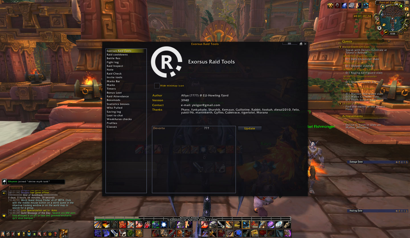 WoW : Exorsus raid Tool, addon pour vos donjons et raids à BfA - Breakflip
